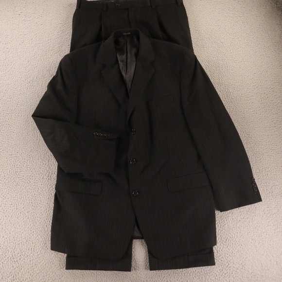 Van Heusen | Suits & Blazers | Van Heusen Suit L 44r Black Pinstripe ...